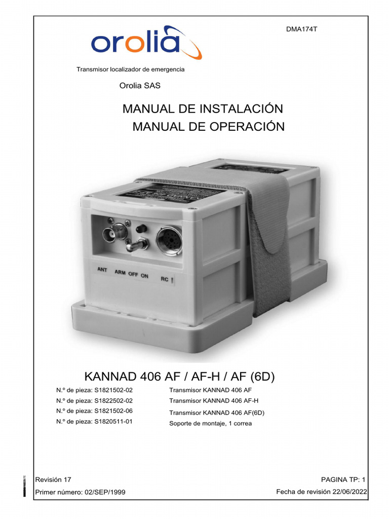 Manual de Operación Kannad 406 AF | PDF | Electrónica | Inalámbrico