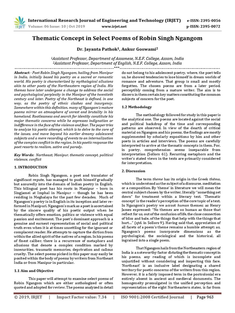 Robin S Ngangom Poetry Historical Context | PDF | Poetry