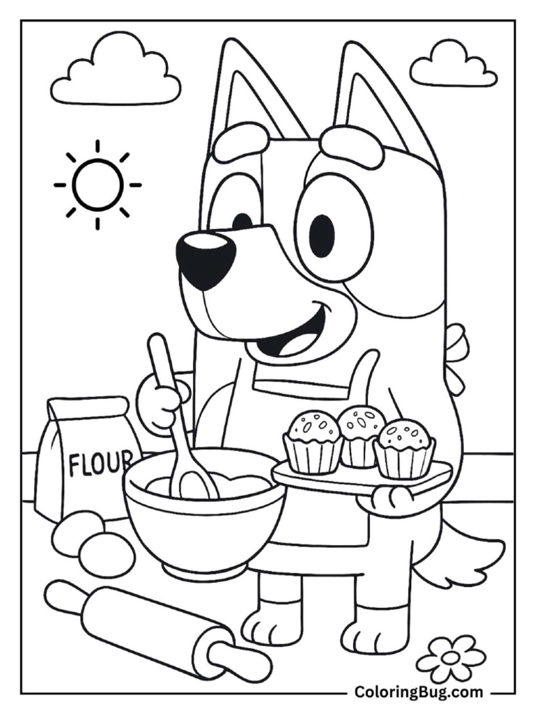 Bluey-Baking-Outside-Coloring-Page | PDF