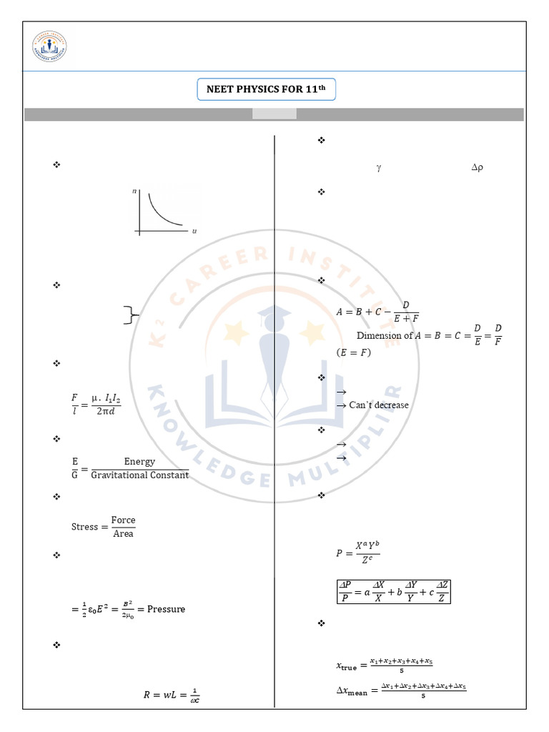Physics Quick Revision - Ksquare - 60035473 - 2025 - 05 - 03 - 23 - 54 | PDF | Force | Physics