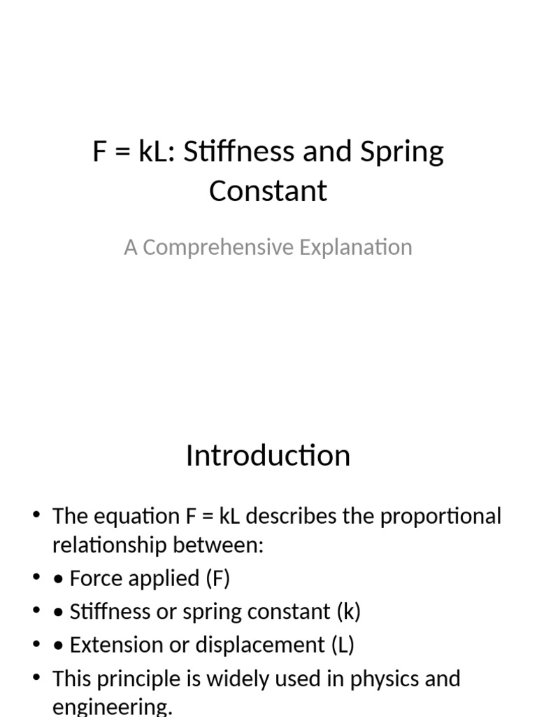 Understanding Spring Stiffness and Constants | PDF | Deformation ...