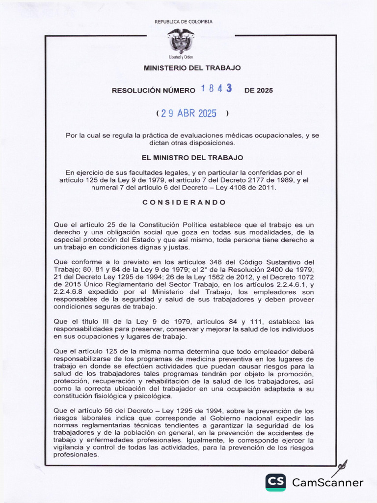 Resolución 1843 de 2025 | PDF