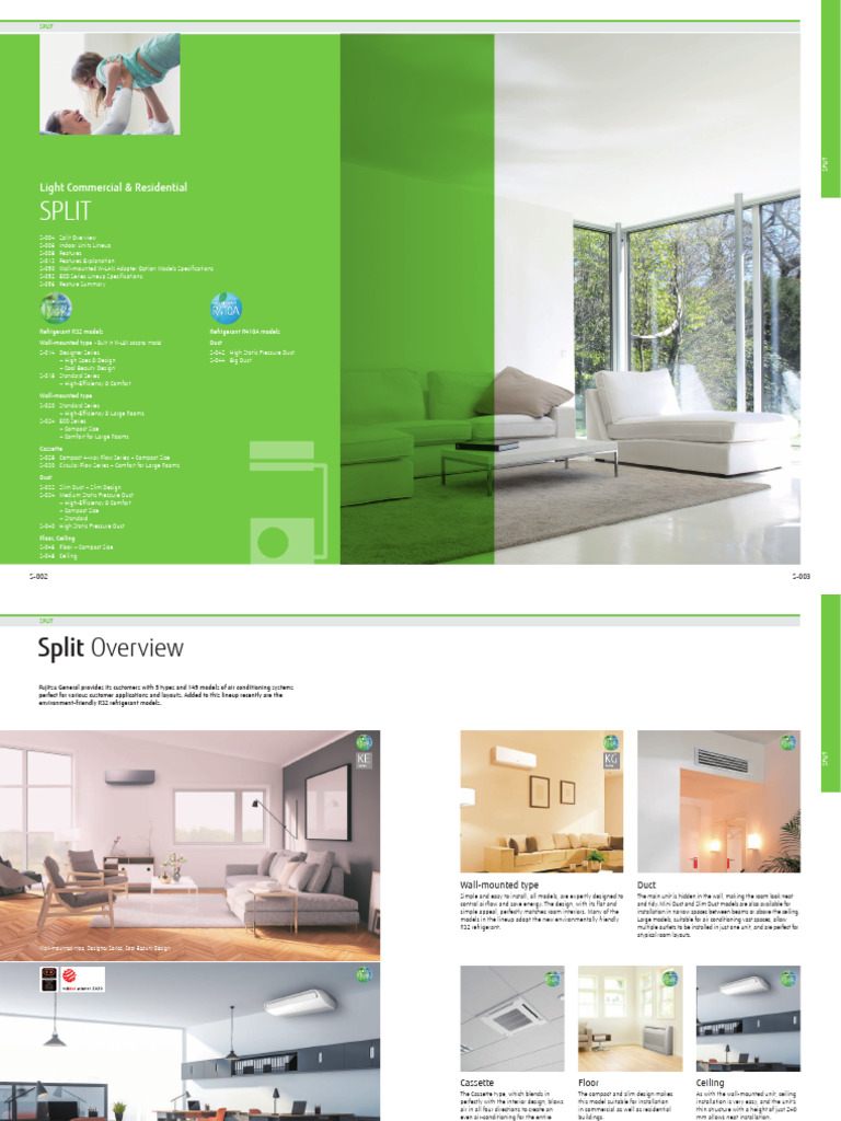 Fujitsu Mini Split Air Conditioner Catalog | PDF | Air Conditioning ...