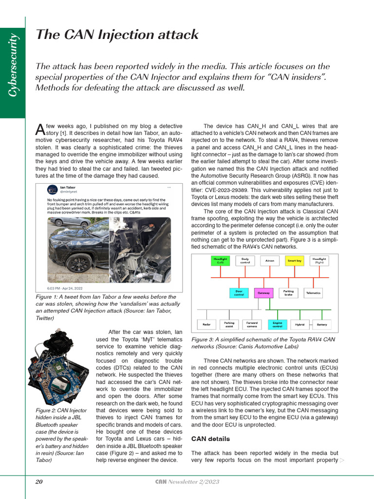 CNLM 23-2 p20 The Can Injection Attack Ken Tindel Canis Automotive Labs | PDF | Cryptography ...