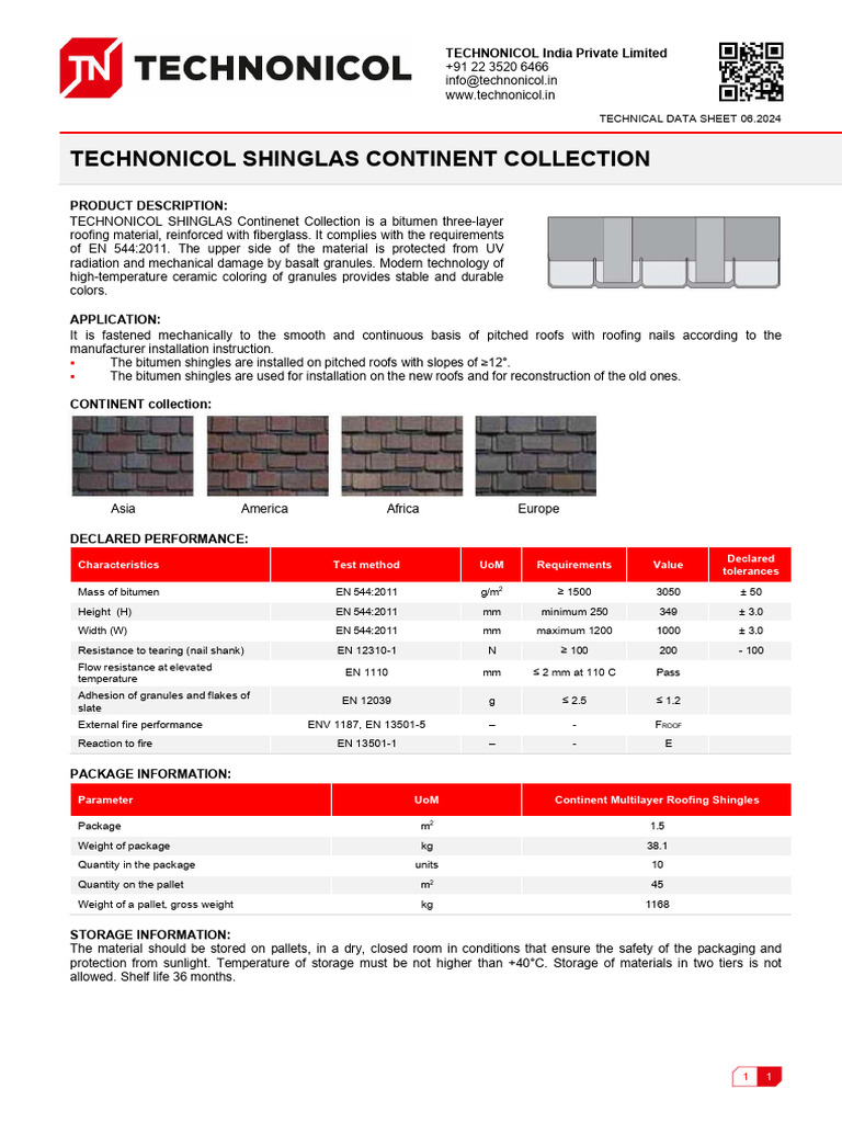 TDS Shingles CONTINENT Collection | PDF | Roof | Building Engineering