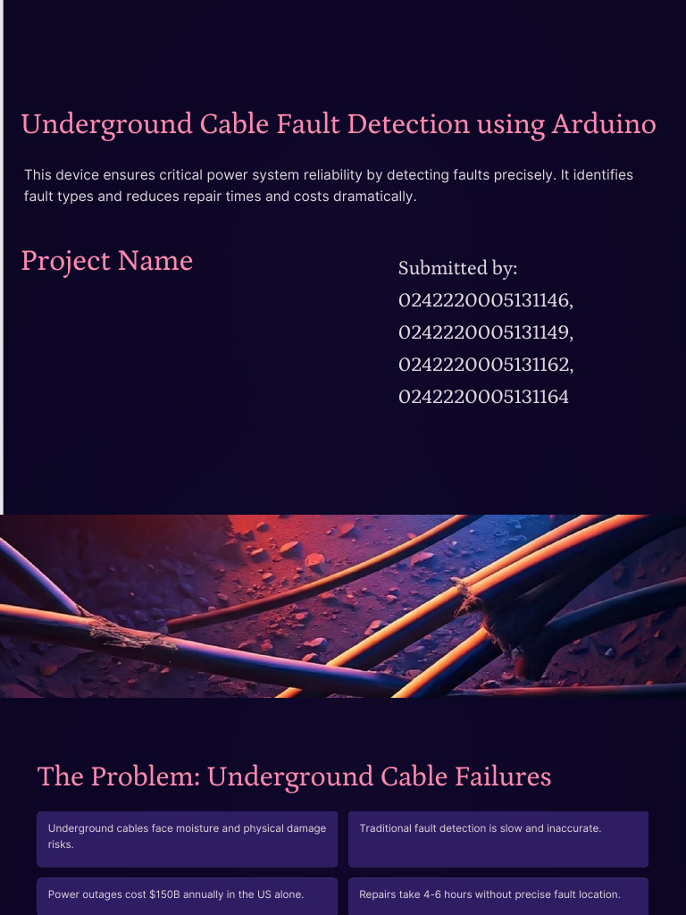 Underground Cable Fault Detection Using Arduino | PDF | Electric Power Distribution | Resistor