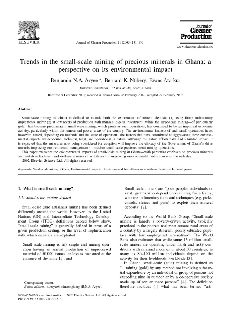 Environmental Impact of Small-Scale Mining in Ghana | PDF | Mining ...