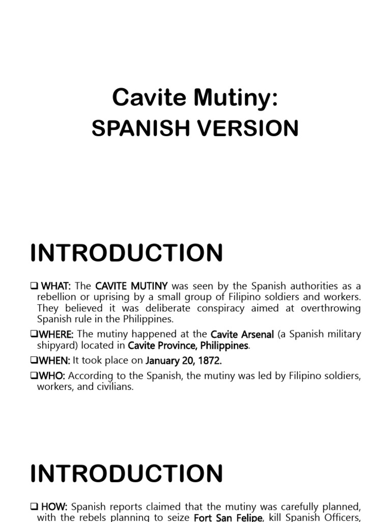 Cavite Mutiny Spanish Version | PDF | Philippines | Philippines–Spain Relations