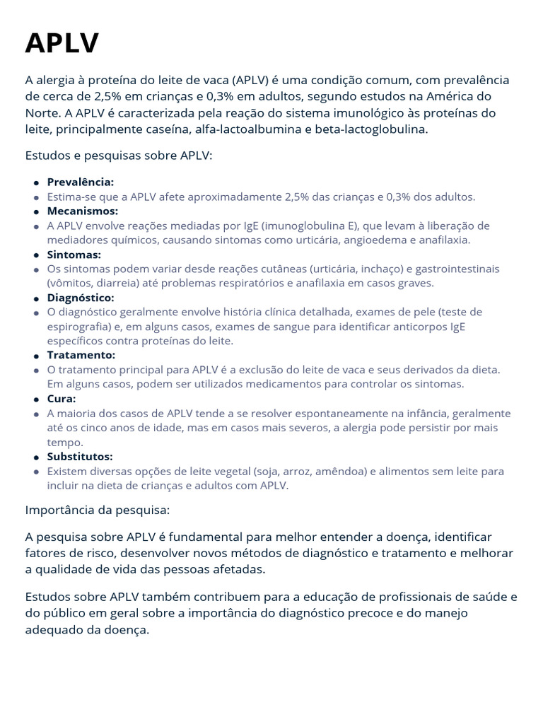 Alergia Aplv | PDF