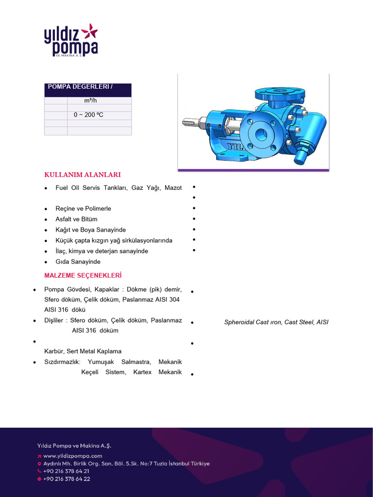 K1D (YKF1) (Yakıt Seperatoru Besleme Tulumbası) | PDF