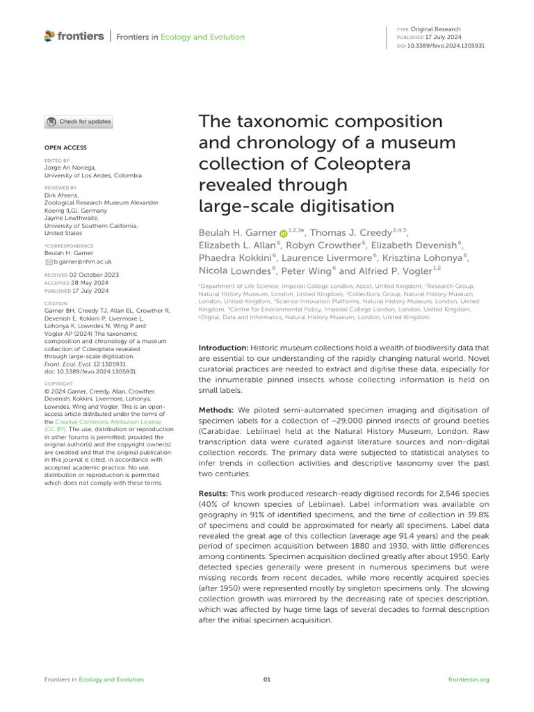 The_taxonomic_composition_and_chronology_of_a_muse | PDF | Biodiversity | Species
