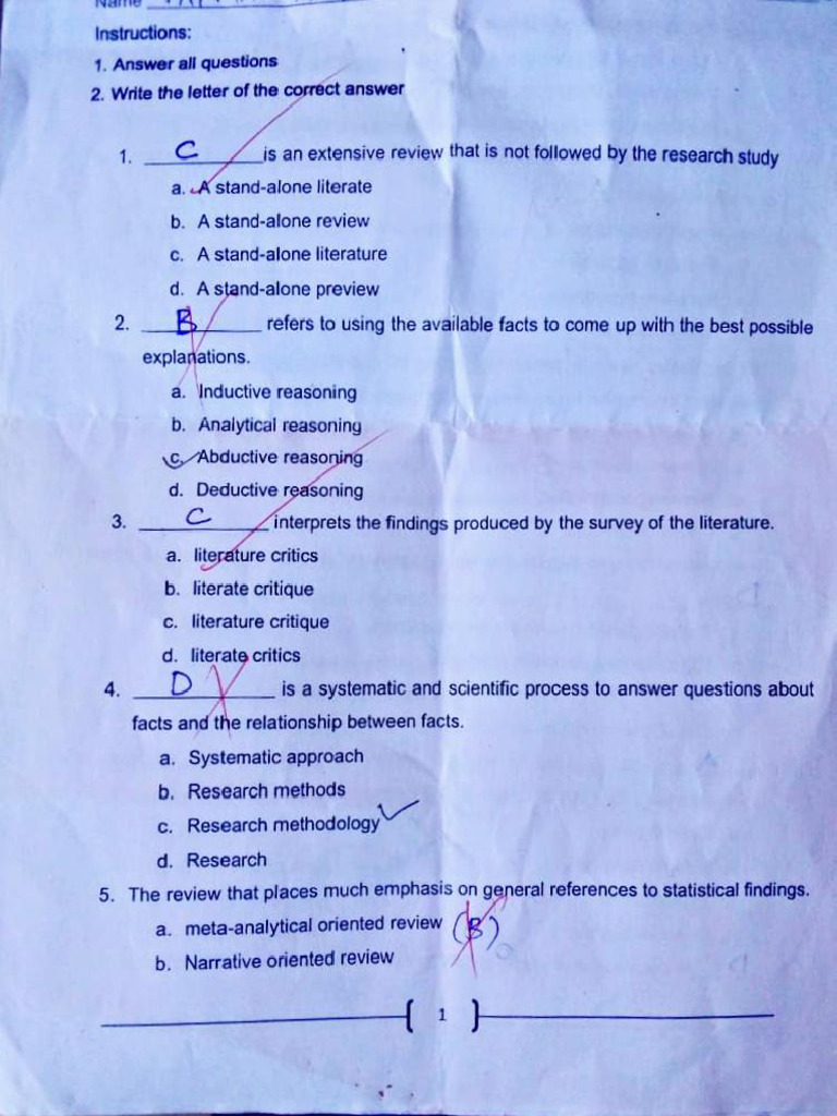 Educational Research Test-1 | PDF | Methodology | Hypothesis