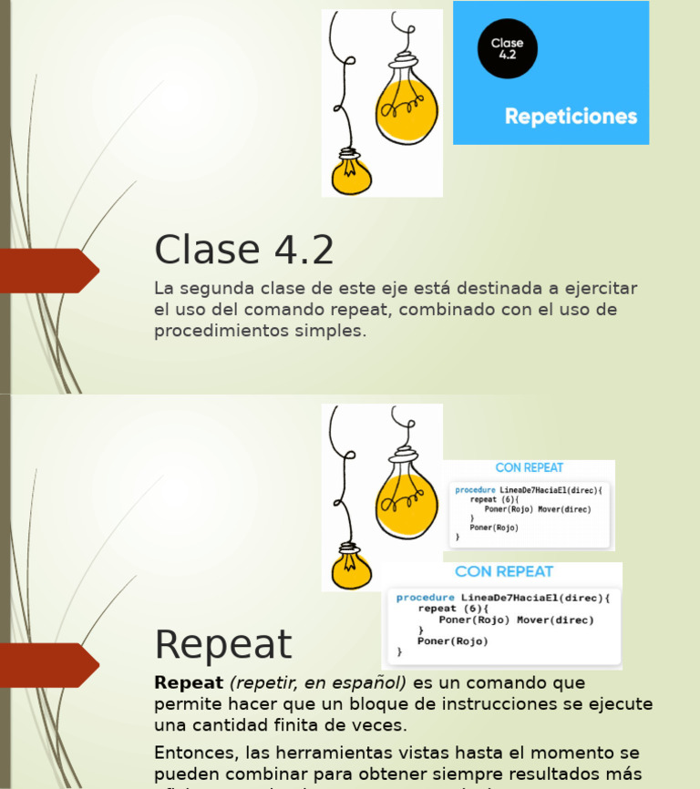 Uso del comando Repeat en programación | PDF