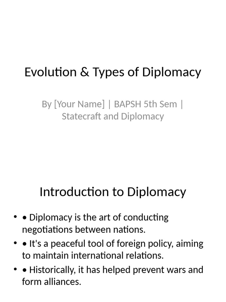 Evolution and Types of Diplomacy Redesigned | PDF
