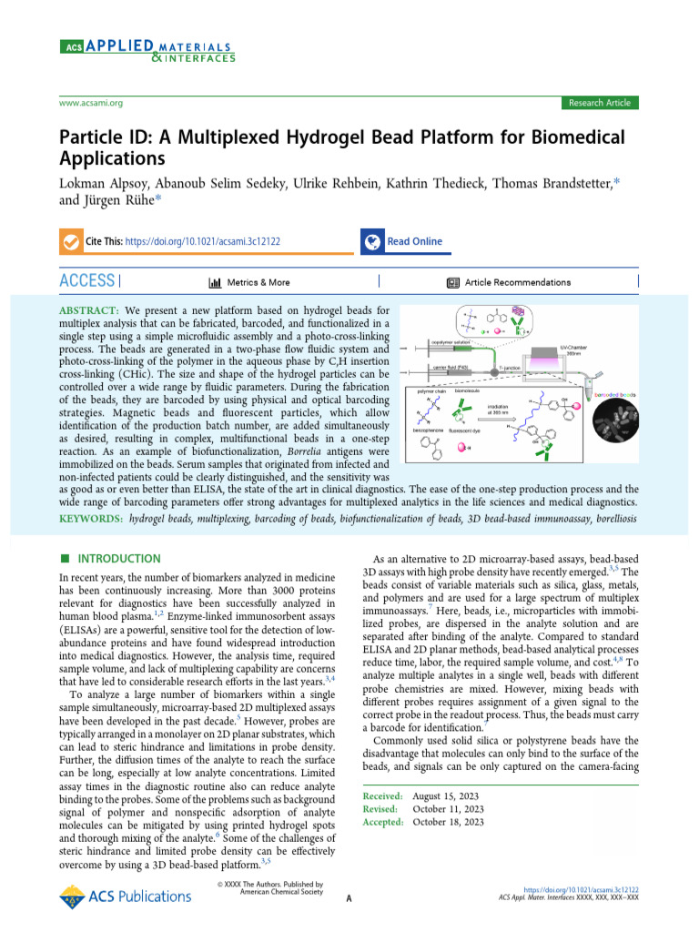 Particle ID A Multiplexed Hydrogel Bead Platform | PDF | Elisa ...