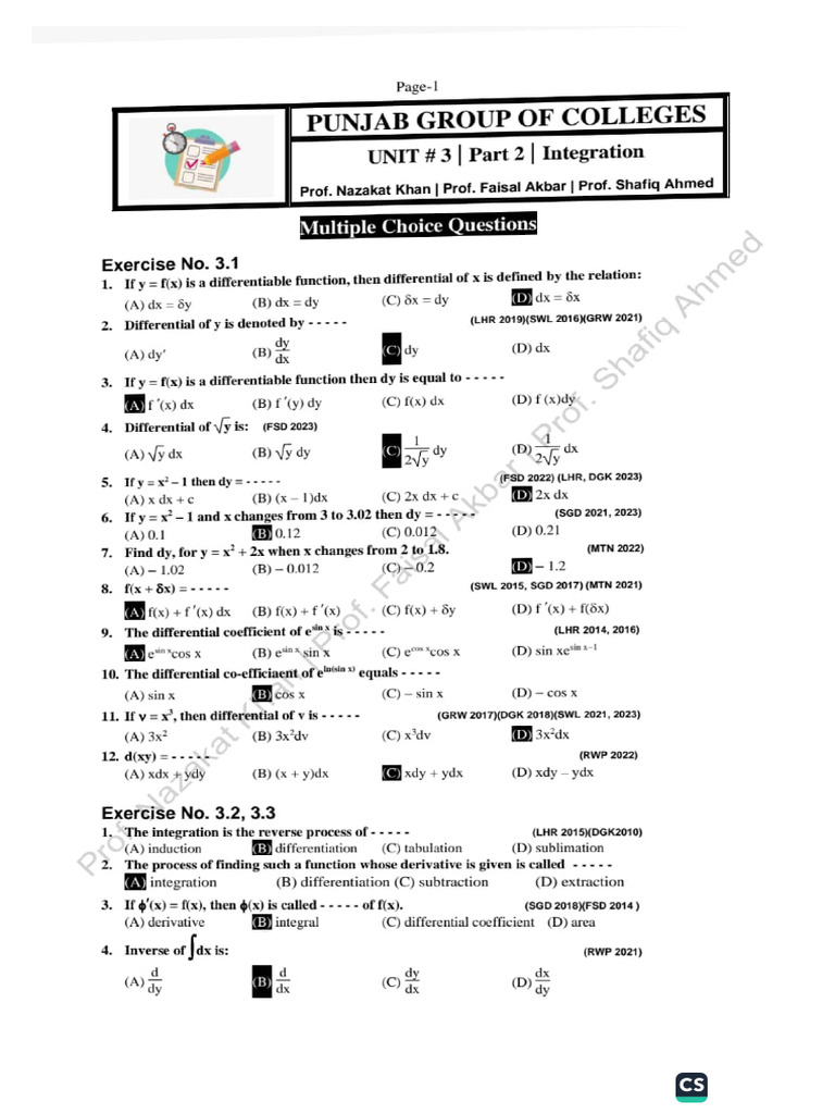 Chapter#3 (MCQS) (2024) | PDF