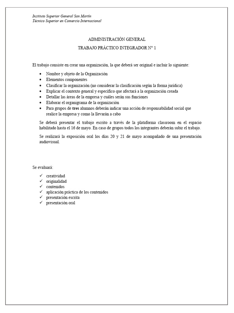 TRABAJO PRACTICO INTEGRADOR N° 1 25 | PDF