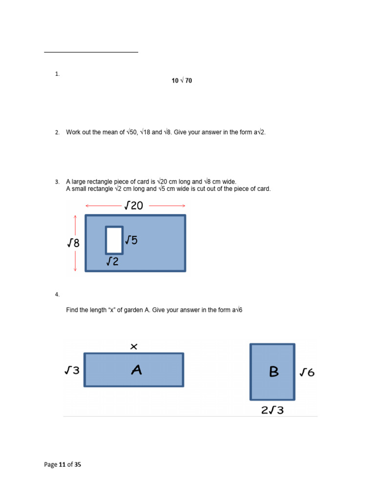 Real-Life Applications of Square Roots | PDF