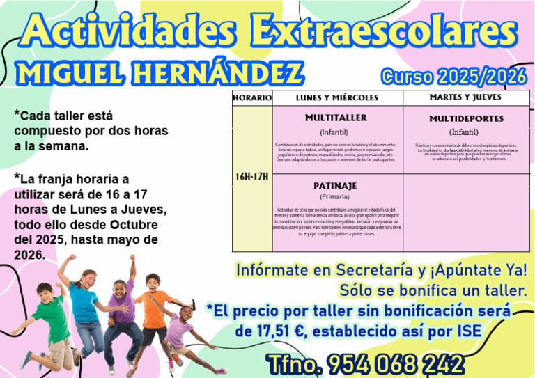 Actividades Extraescolares PAC | PDF