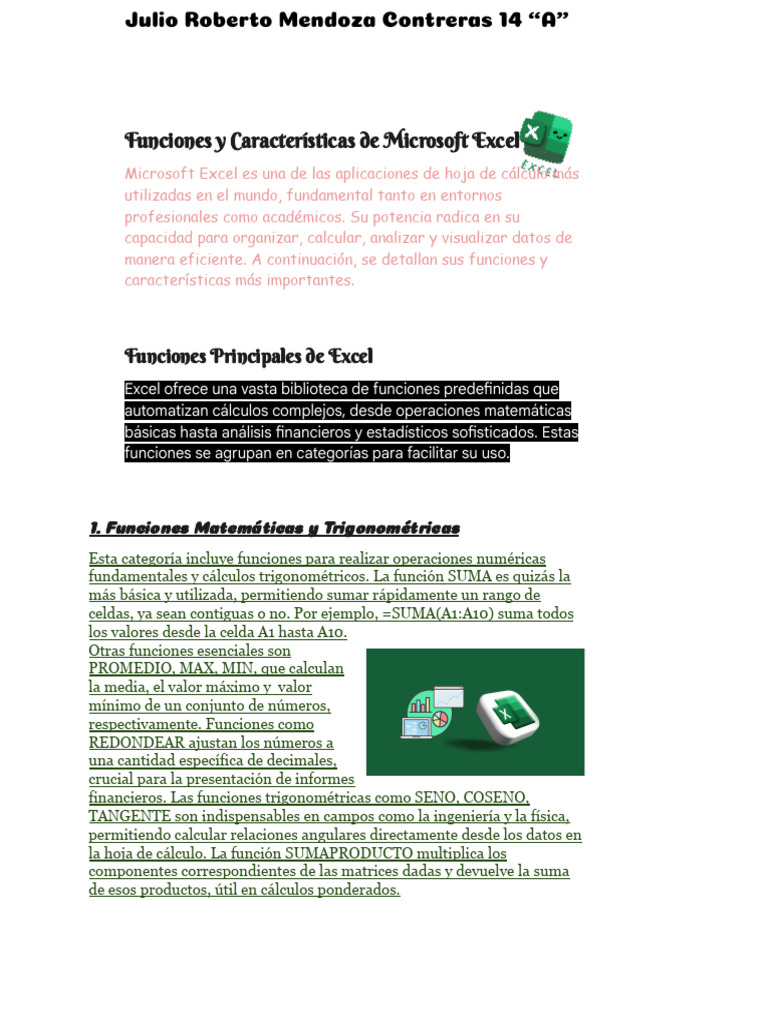Funciones y Características de Microsoft Excel | PDF | Microsoft Excel | Bases de datos