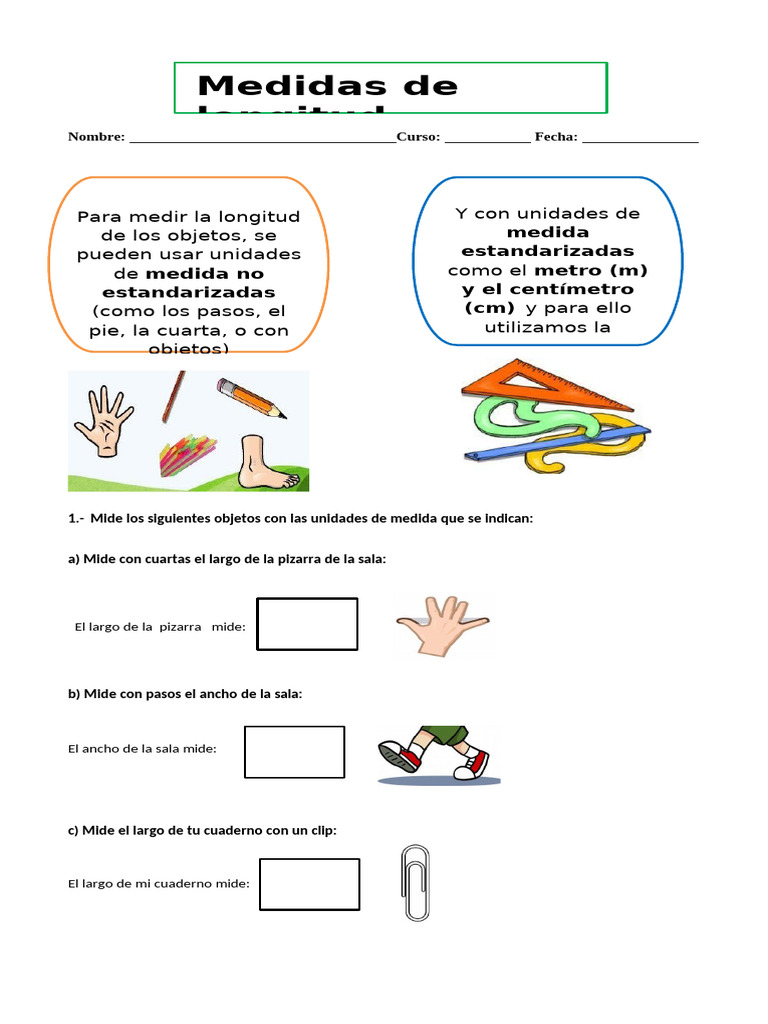 2° Cuaderno de Medidas y Longitud | PDF | Longitud | Metro