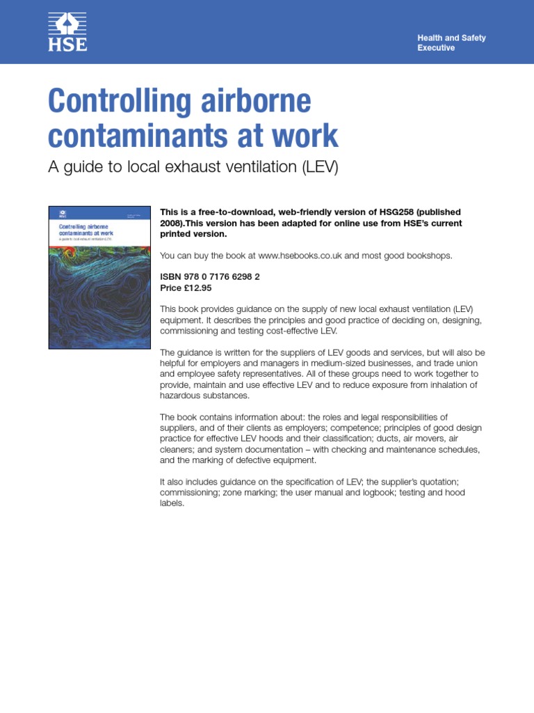 Controlling Airborne Contaminants at Work Hsg258 | PDF