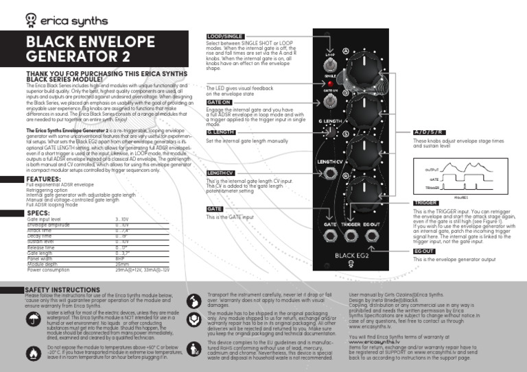 Black EG2 Manual 2023.04.18 | PDF | Synthesizer | Electronics