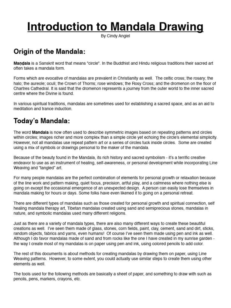 Introduction To Mandala Drawing Author Cindy Angiel | PDF | Mandala