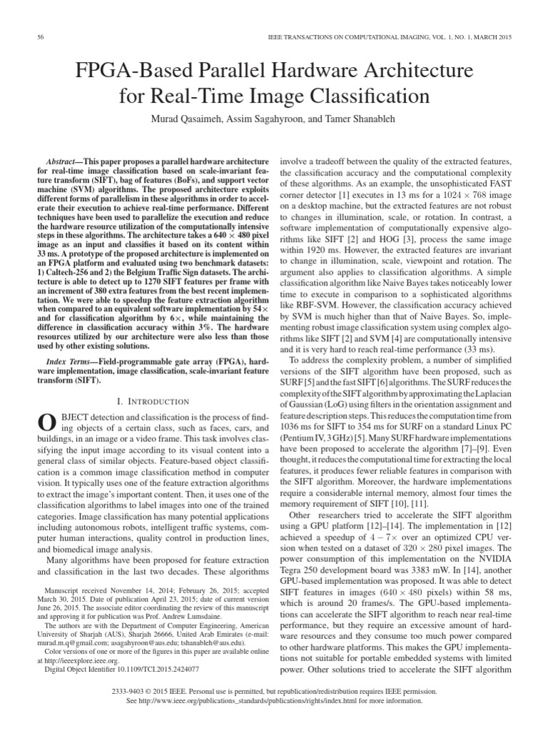 FPGA-Based_Parallel_Hardware_Architecture_for_Real-Time_Image_Classification | PDF | Computing ...