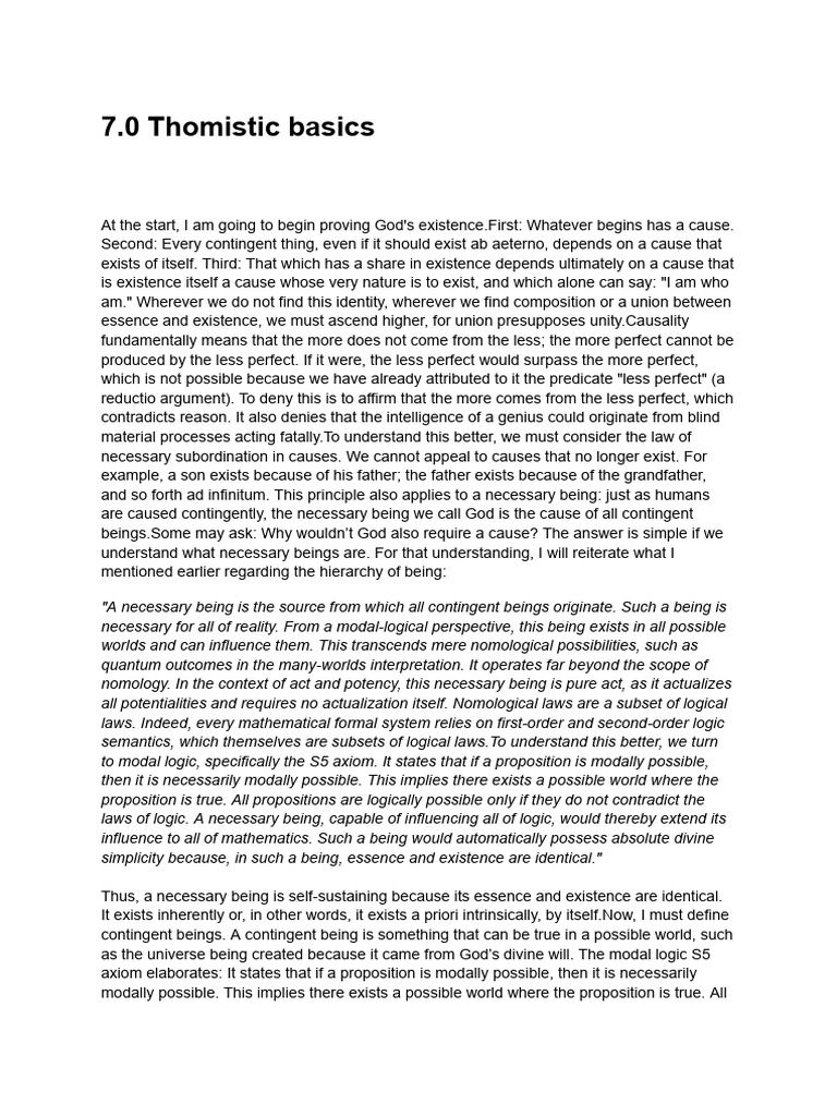 Thomistic Proof of God's Existence | PDF | Existence | Truth