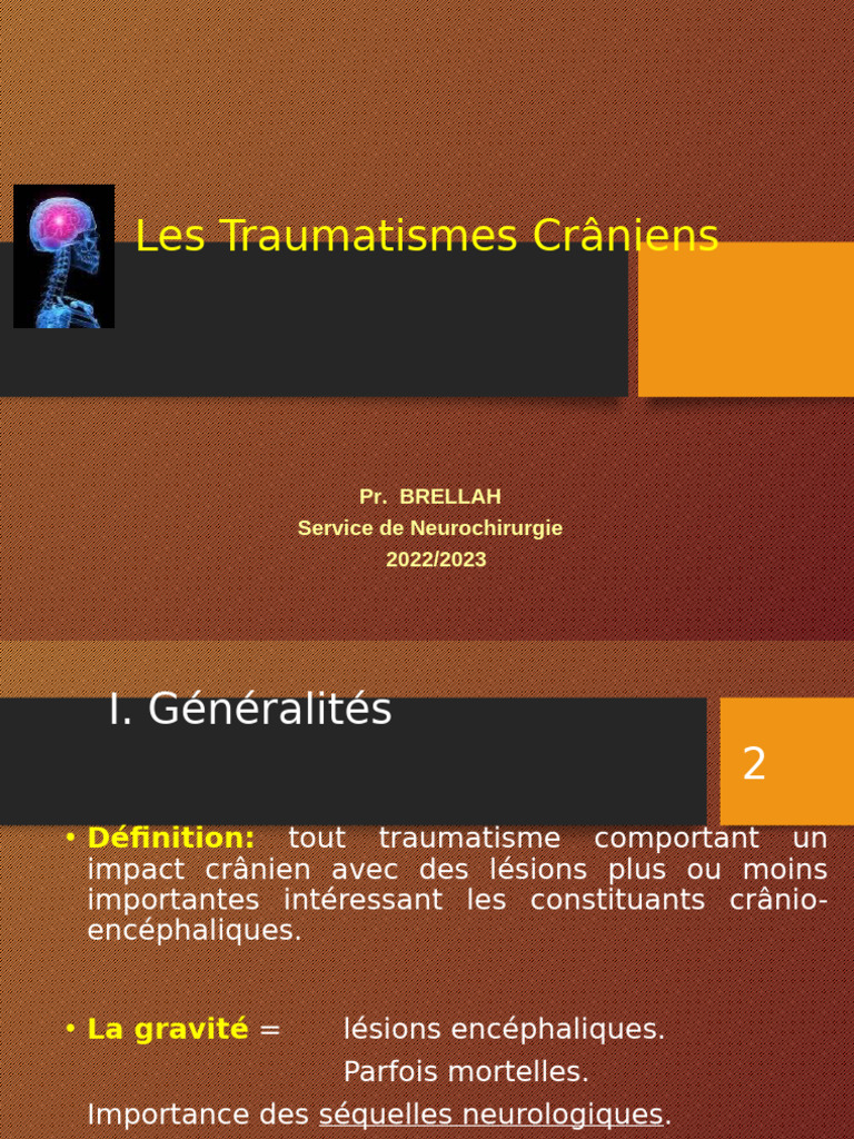 3 - Traumatismes Crâniens | PDF | Traumatisme crânien | Médecine clinique