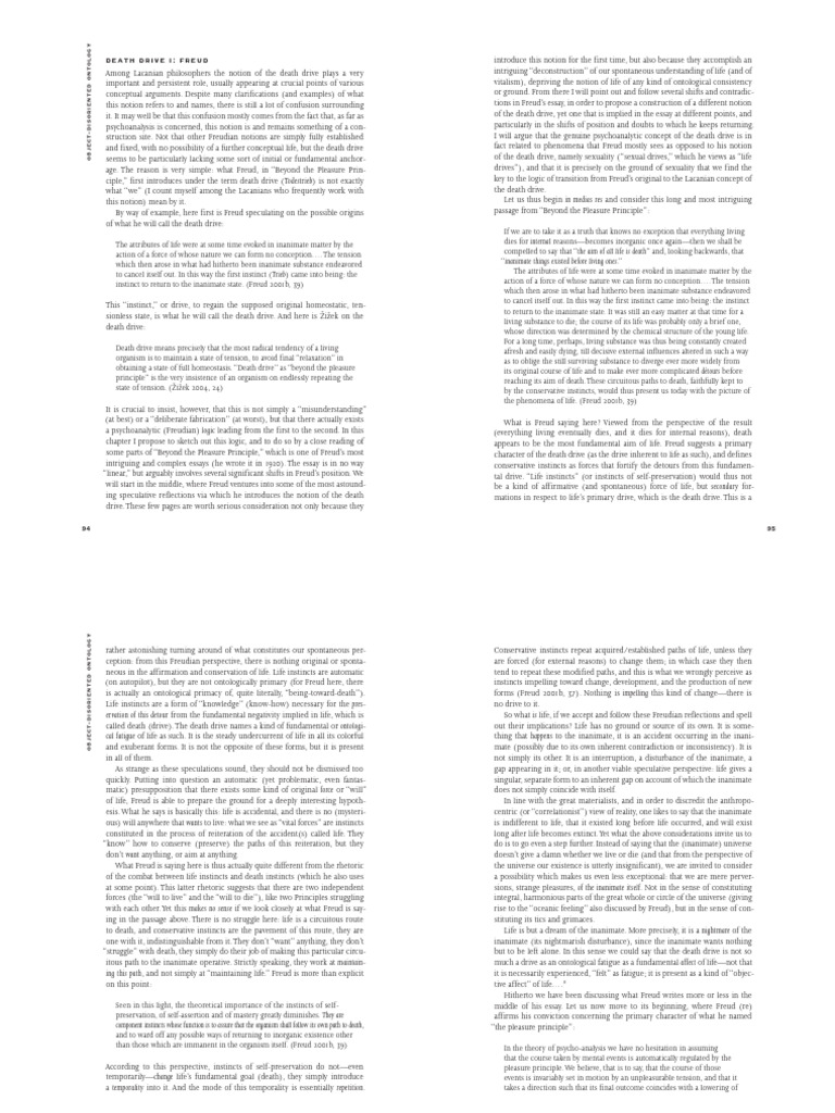 Freud's Death Drive Explained | PDF | Jacques Lacan | Sigmund Freud
