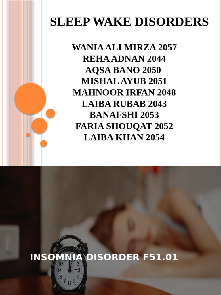 Merged Sleep Wake Disorders Presentation | PDF | Sleep | Sleep Disorder