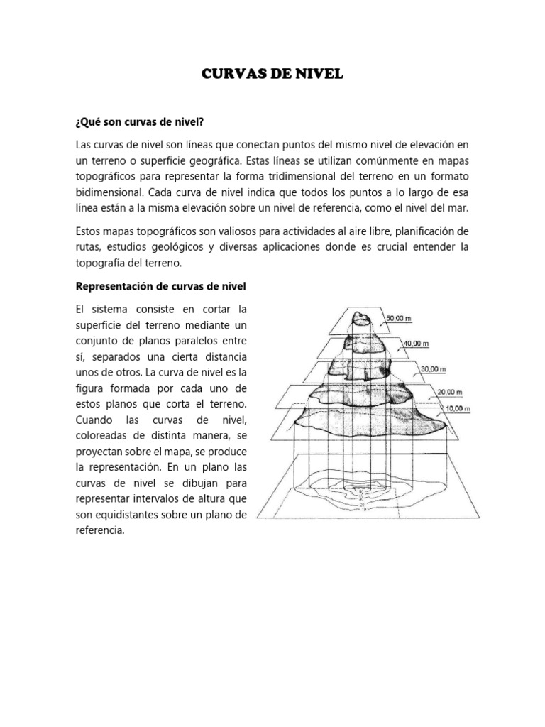 Curvas de Nivel en Mapas Topográficos | PDF | Mapa | Topografía