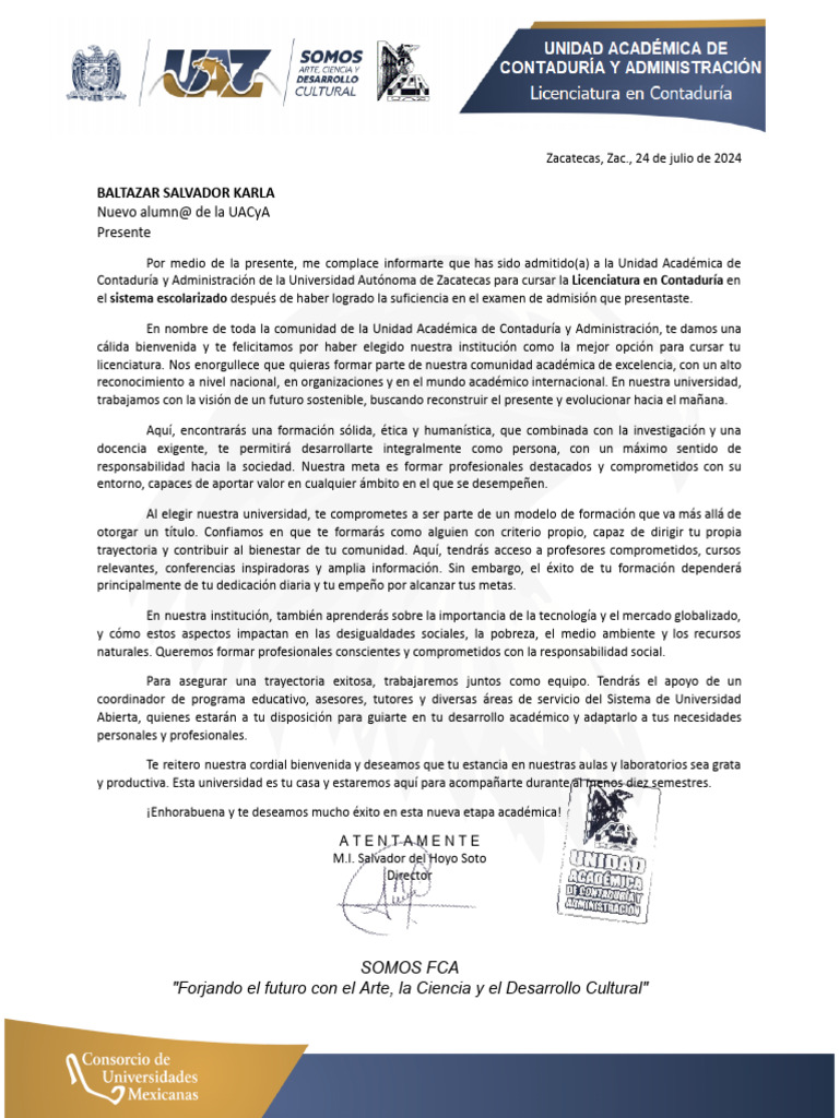 Bienvenida a la UACyA: Licenciatura en Contaduría | PDF | Comunidad