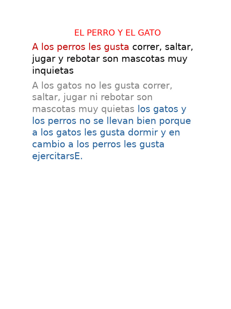 El Perro y El Gato | PDF