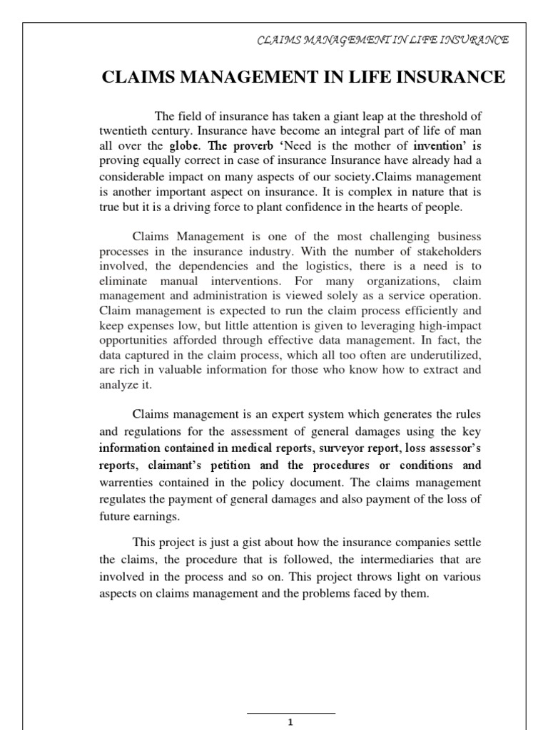 Claims Management in Life Insurance | PDF | Life Insurance | Insurance