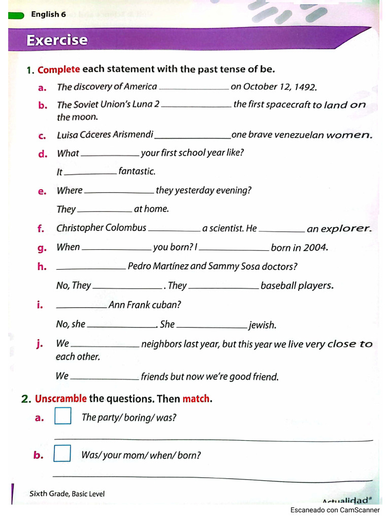 Actividades de Ingles 2 | PDF