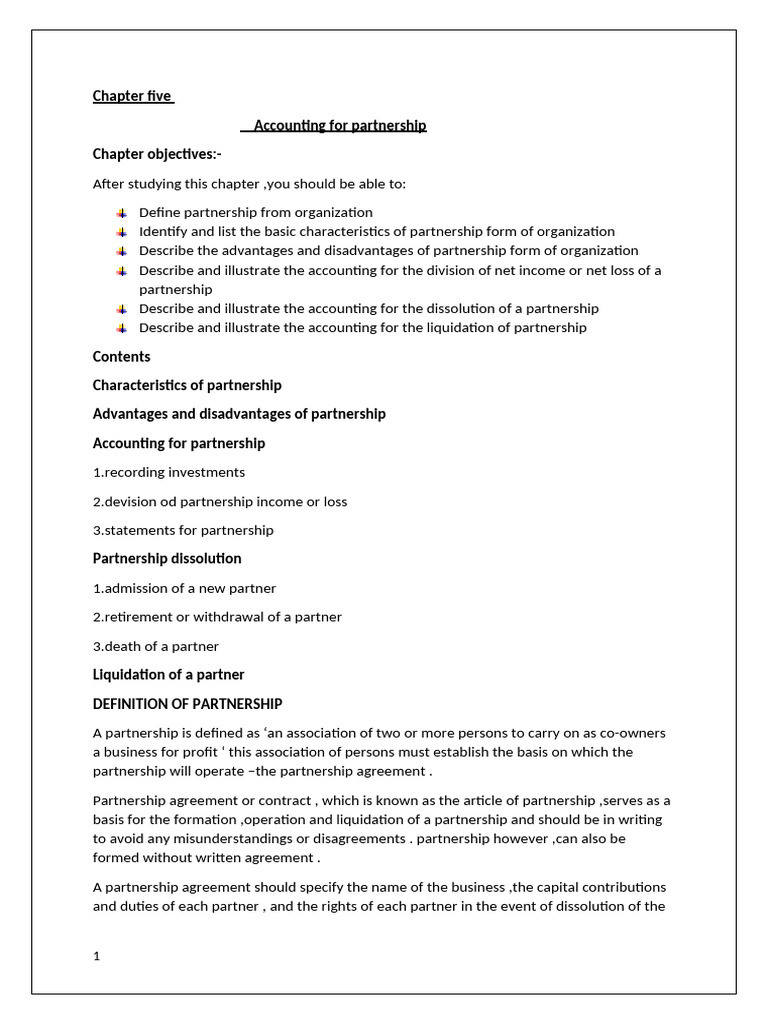 Accounting for Partnerships Explained | PDF | Partnership | Debits And ...