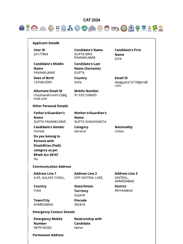 Diya Gupta Form | PDF