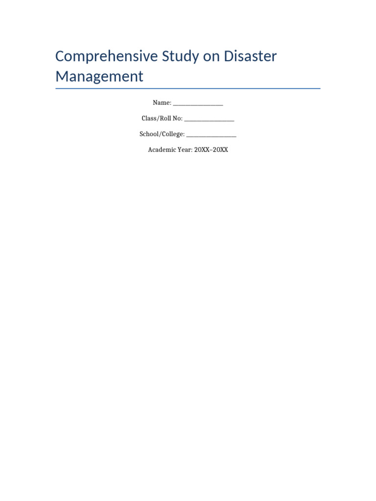 Disaster Management Project Overview | PDF