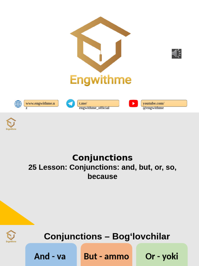 25. Conjunctions and, but, or, so, because | PDF