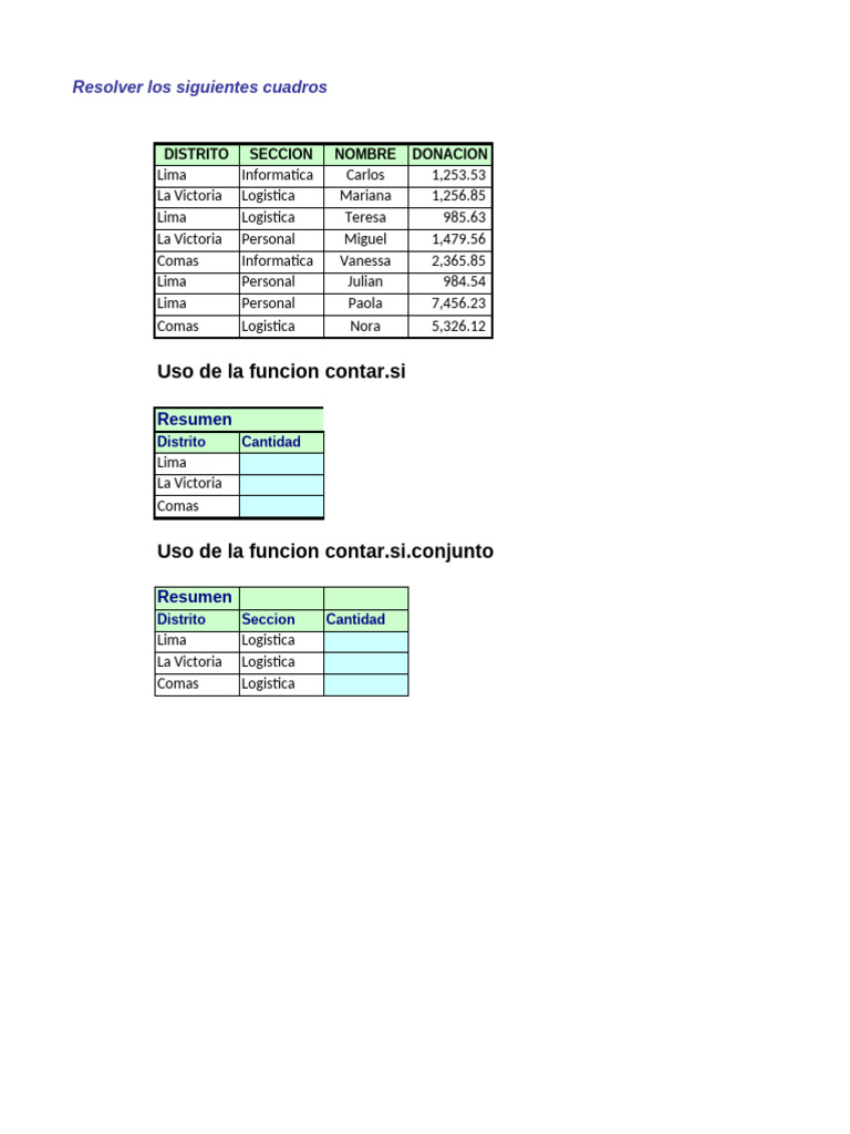 0002 - 01 - 01 - Funcion Contar-Sumar - Promedio | PDF