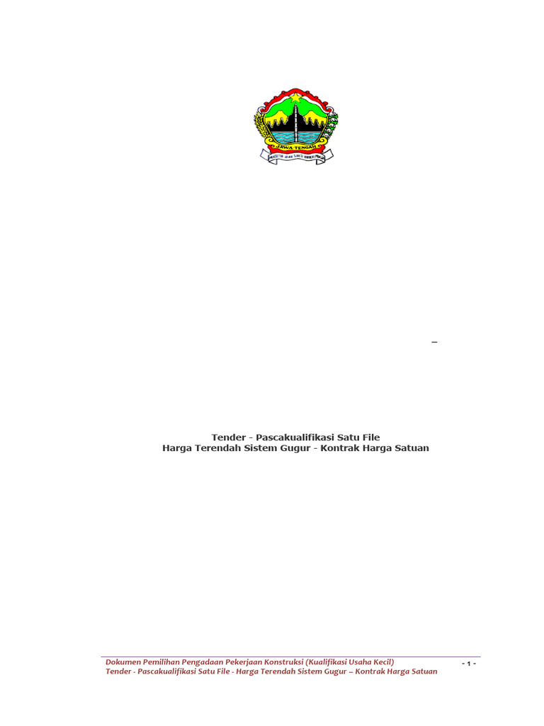 Dokumen Tender Konstruksi Usaha Kecil | PDF