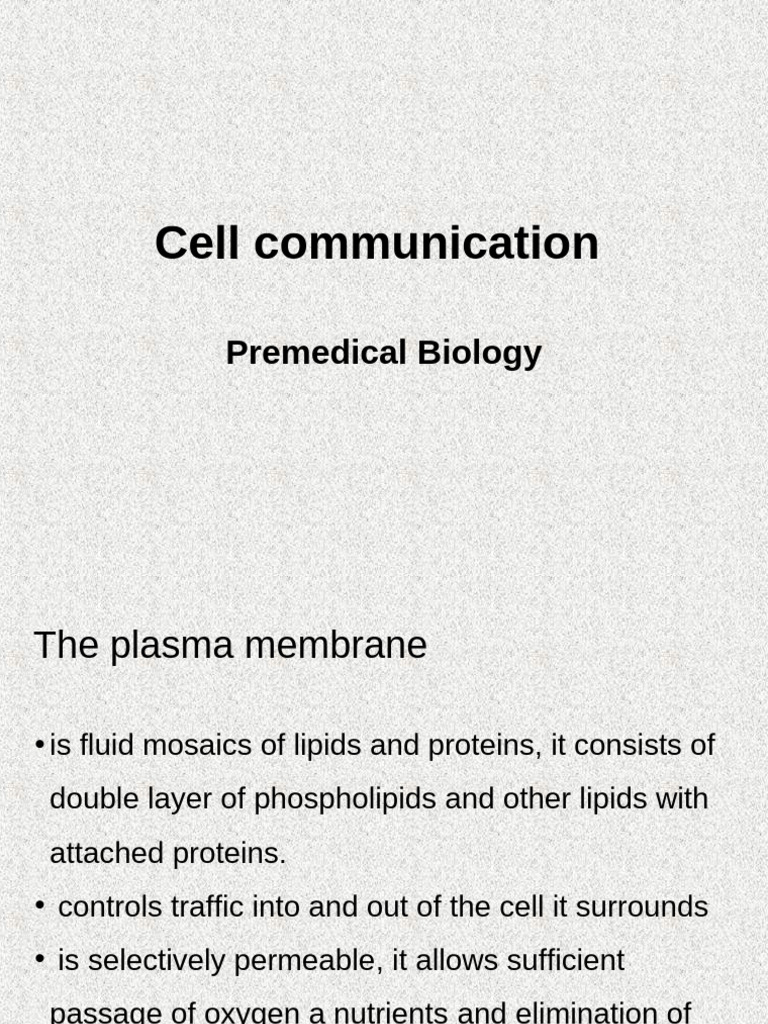 8 Premedical Cell Communication | PDF | Cell Signaling | Signal Transduction