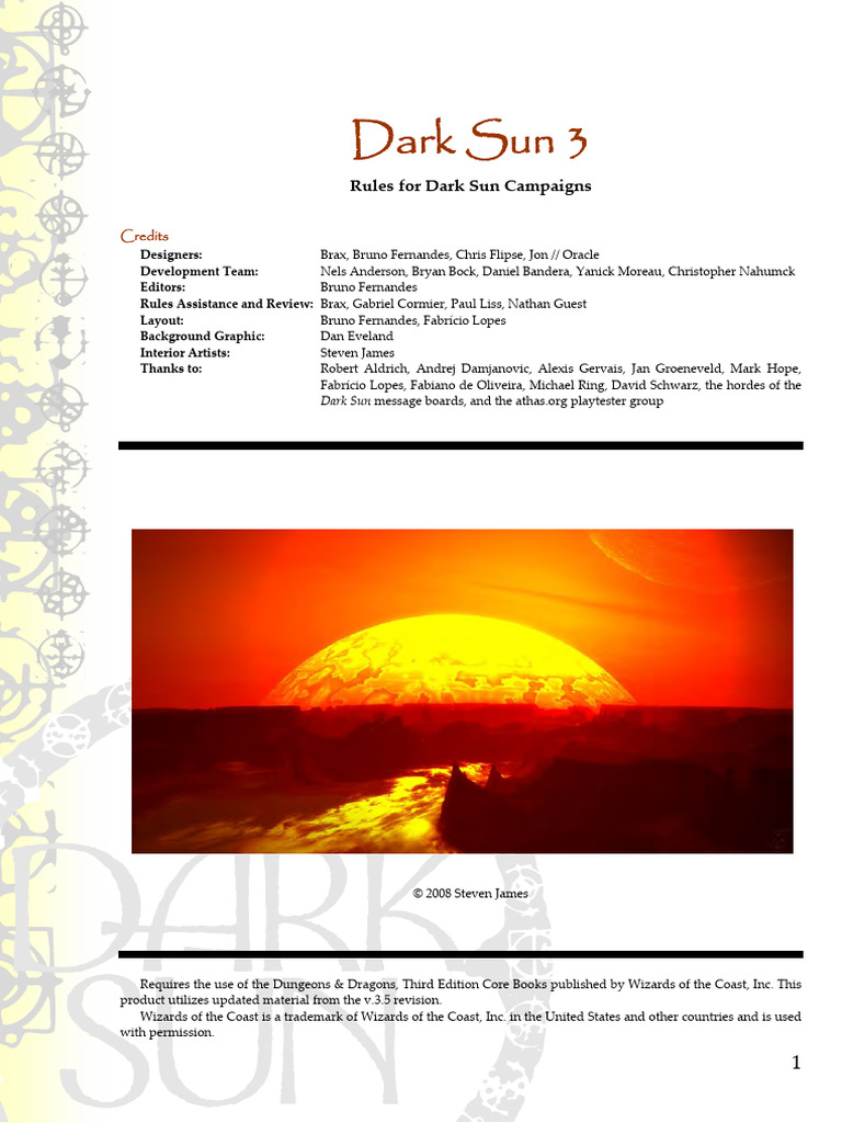 Dark Sun 3 Campaign Rules Guide | PDF | Dwarf (Dungeons & Dragons ...