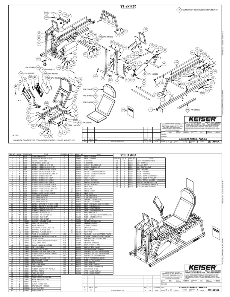 A300-Leg-Press-Exploded-View | PDF | Manufactured Goods