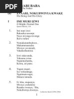 Kune Kupenya Mugomo - Harare West M.U.M.C Lyrics | PDF