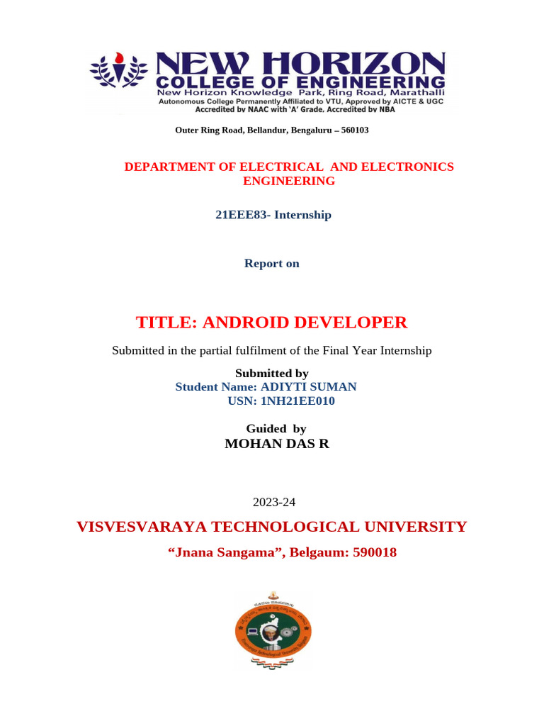 Internship Repport Final | PDF | Databases | Android (Operating System)