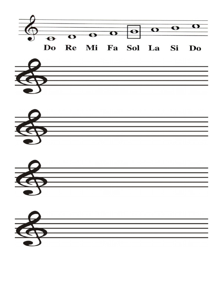 Hoja de Trabajo Pentagramas | PDF